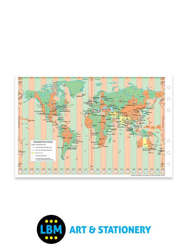 Filofax Personal Size World Map Insert Refills - LBM Art & Stationery ...